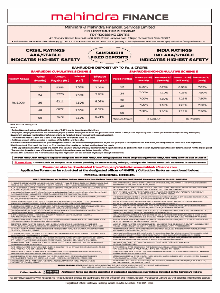 Fillable Online Mahindra Finance Application Form UPTO Rs. 1 Crores (2 ...