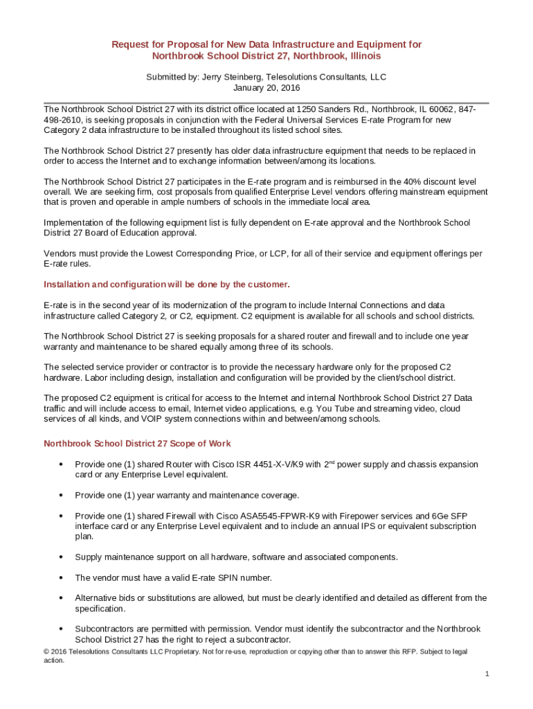 RFP for New Unified Wireless Access Infrastructure Doc Template | pdfFiller