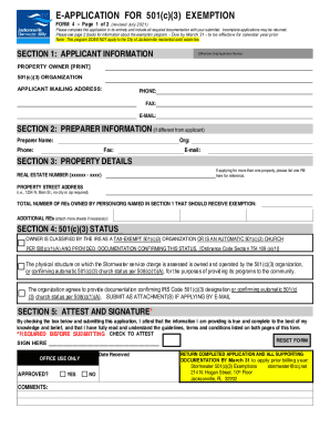 Fillable Online E-APPLICATION FOR 501(c)(3) EXEMPTION Fax Email Print ...