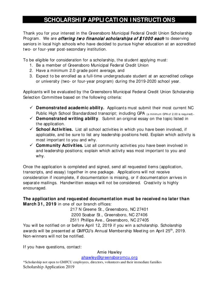 Fillable Online HEALTHSHARE CREDIT UNION SCHOLARSHIP FOR ... Fax Email ...