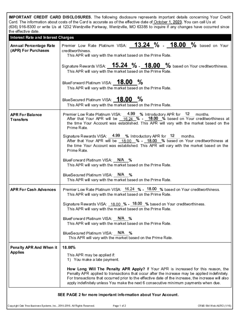 Fillable Online Credit Card Disclosure Effective 9-1-23.pdf Fax Email ...
