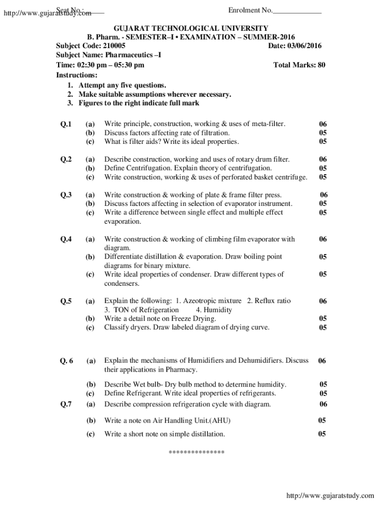 Fillable Online Graduate School of Pharmacy - Gujarat Technological University Fax Email Print ...