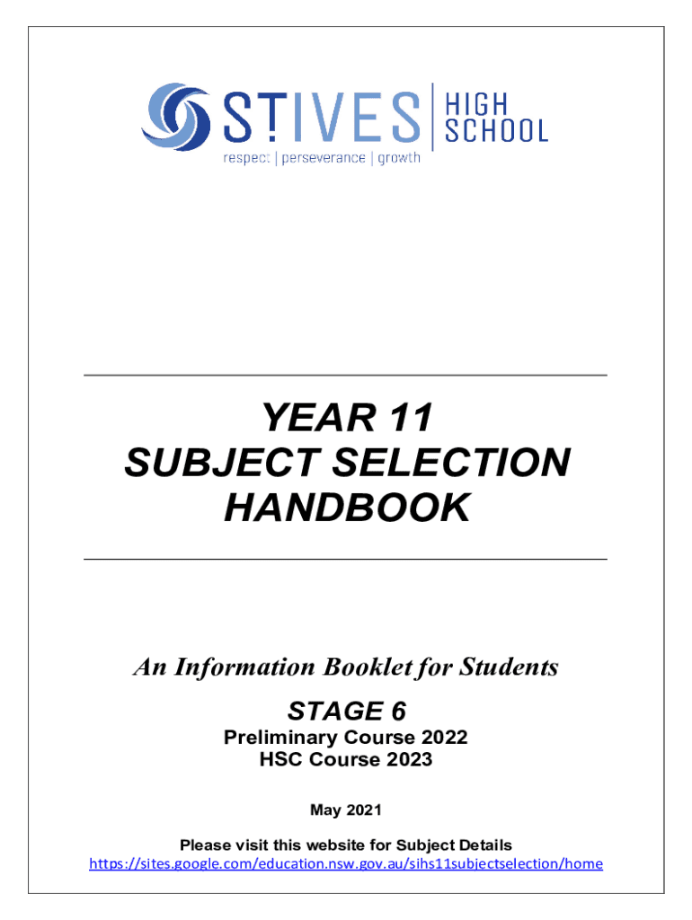 Fillable Online Year 11 Subject Selection Booklet by trinityanglicancollege Fax Email Print ...