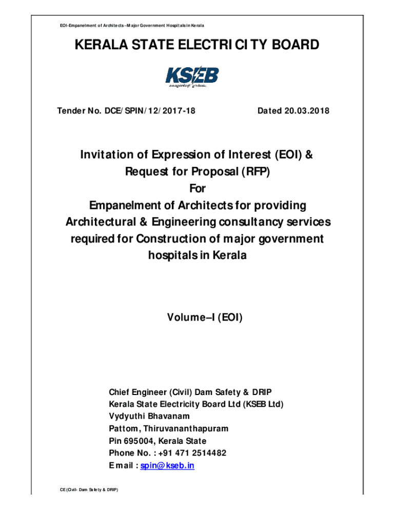 Fillable Online EOI-Empanelment of Architects Major Government ...