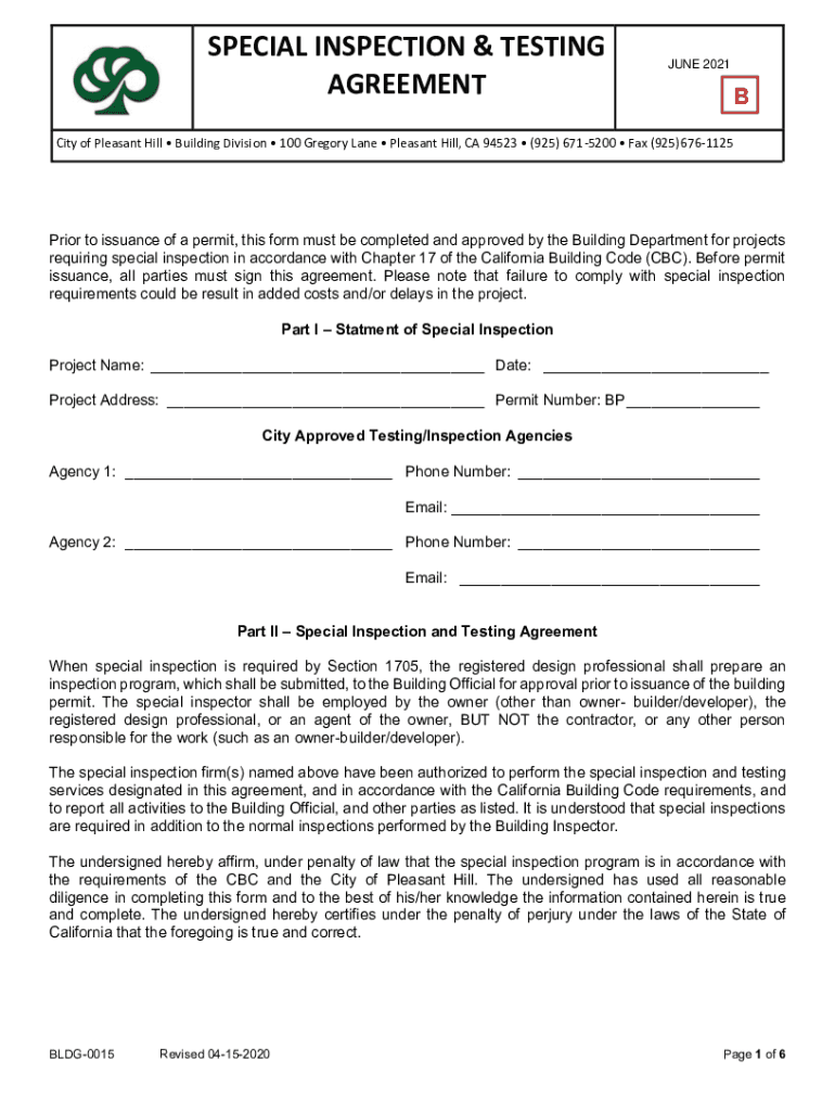 Fillable Online Special Inspections Fact Sheet Fax Email Print - pdfFiller