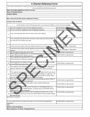 Fillable Online E-Charter Reference Form Fax Email Print - pdfFiller