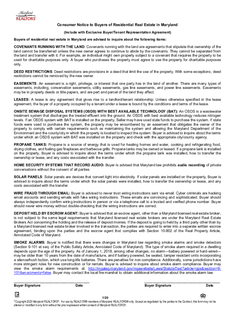 Fillable Online Exclusive Right to Represent the Buyer/Tenant Agreement ...