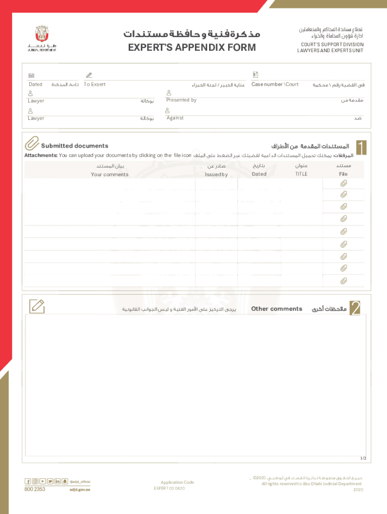 Fillable Online - expert's appendix form Fax Email Print - pdfFiller