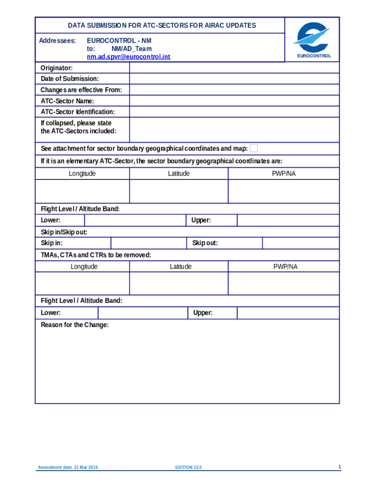 1. Data Submission for ATC Sectors Updates Doc Template | pdfFiller