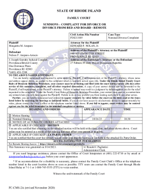 Fillable Online Forms - Rhode Island Divorce Tips Fax Email Print ...