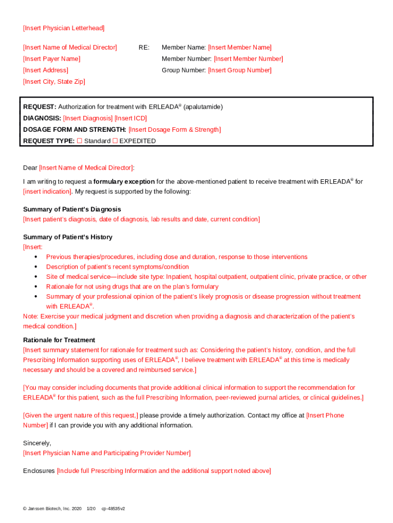 Benefits Investigation - AKEEGA and ERLEADA Doc Template | pdfFiller
