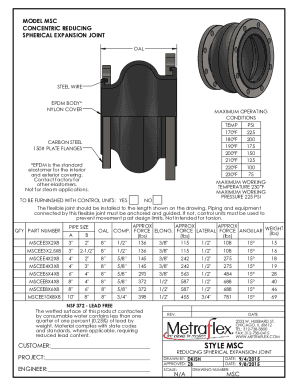 Fillable Online Metraflex Model MSC Concentric Reducing Sphere ...