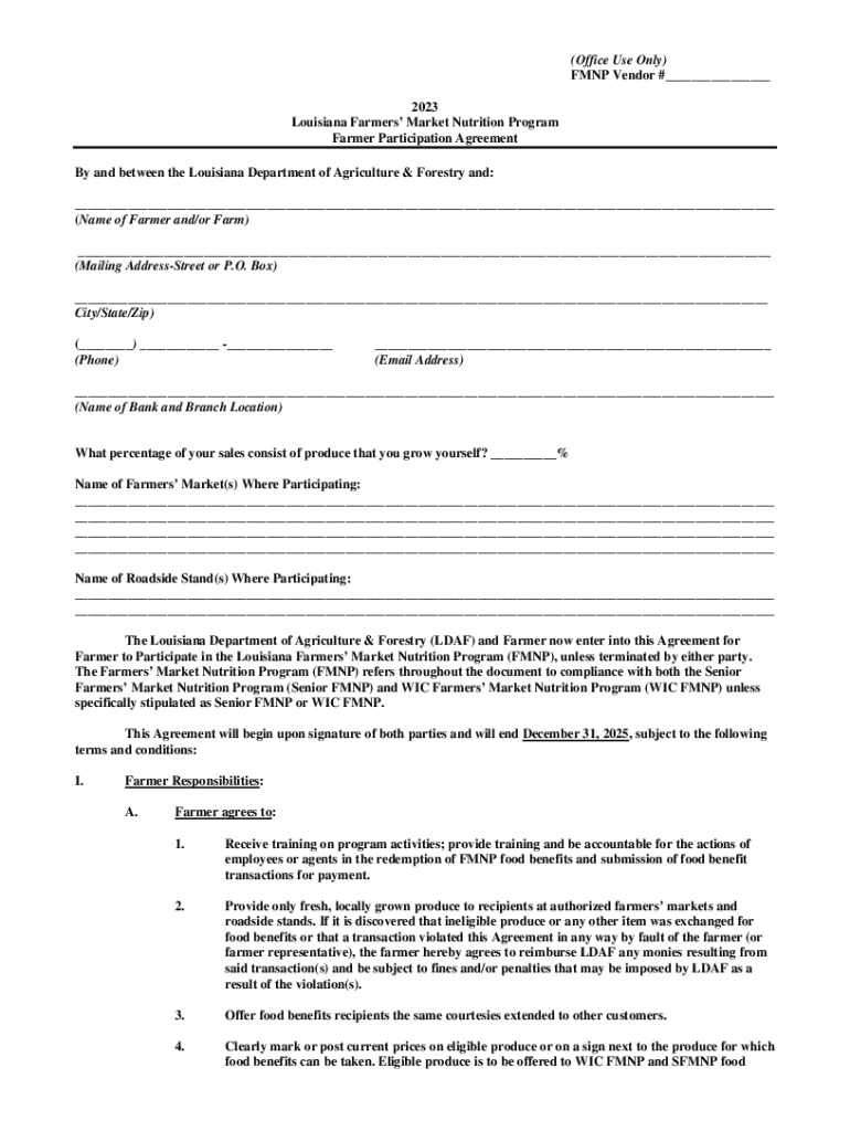 Fillable Online Application for Farmers (PDF) Fax Email Print - pdfFiller