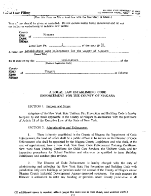 Fillable Online Nys Local Law Filing Form - Fill Online, Printable ...