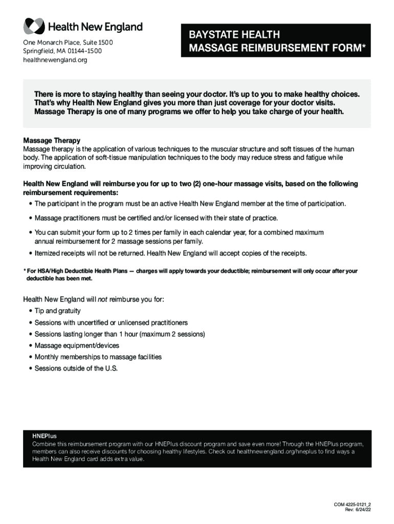 Fillable Online baystate-massage-reimbursement-form- ... Fax Email ...