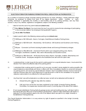 Fillable Online go lehigh Fillable Online financeadmin lehigh ELECTION ...