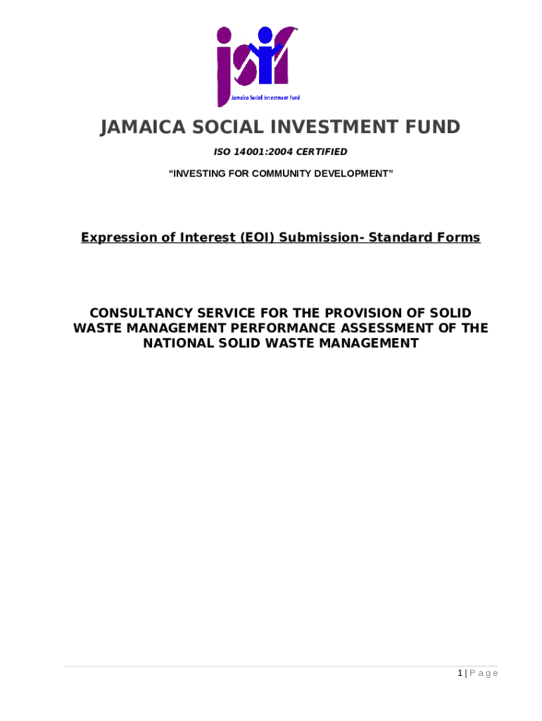 EOI Standard s -Solid Waste Management ... Doc Template | pdfFiller