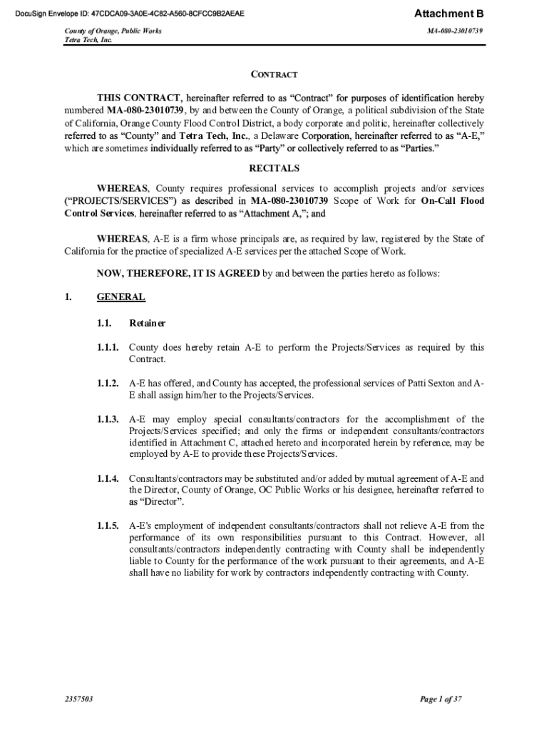 Fillable Online Attachment B - Contract MA-080-23010739 with Tetra Tech, Inc..pdf Fax Email ...