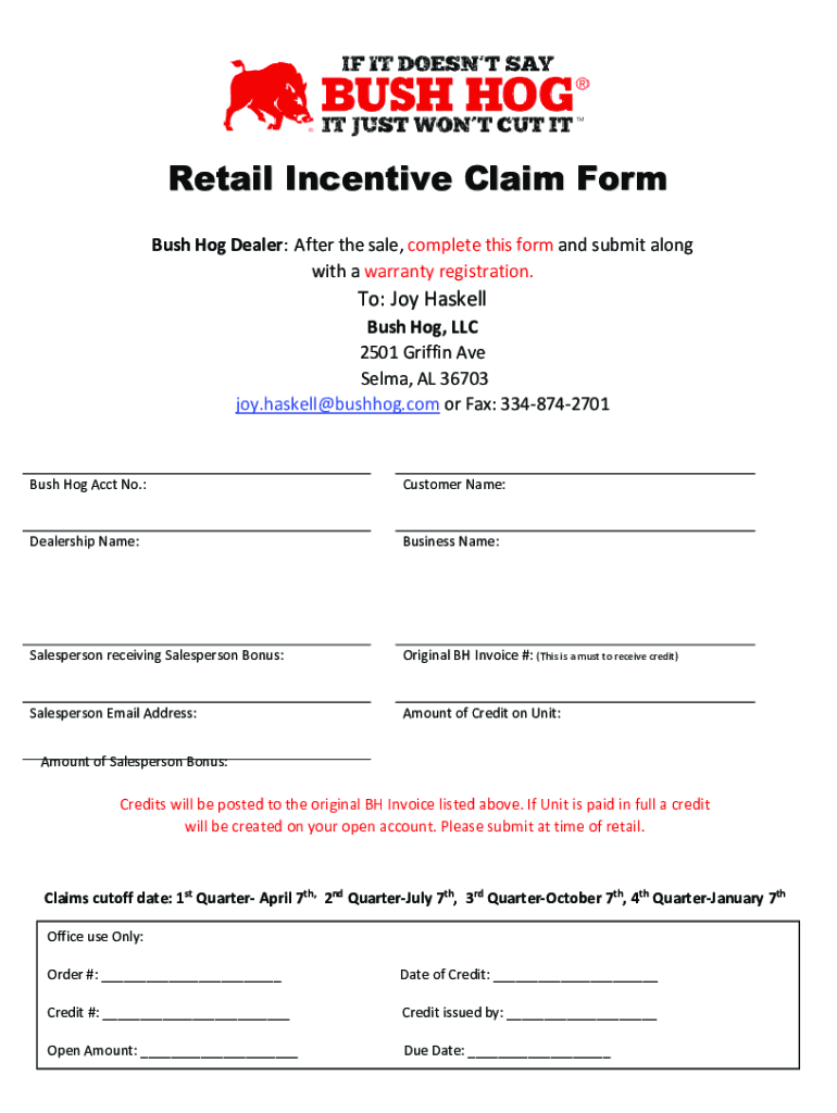 Fillable Online 2nd Quarter Retail Incentive Program Fax Email Print ...
