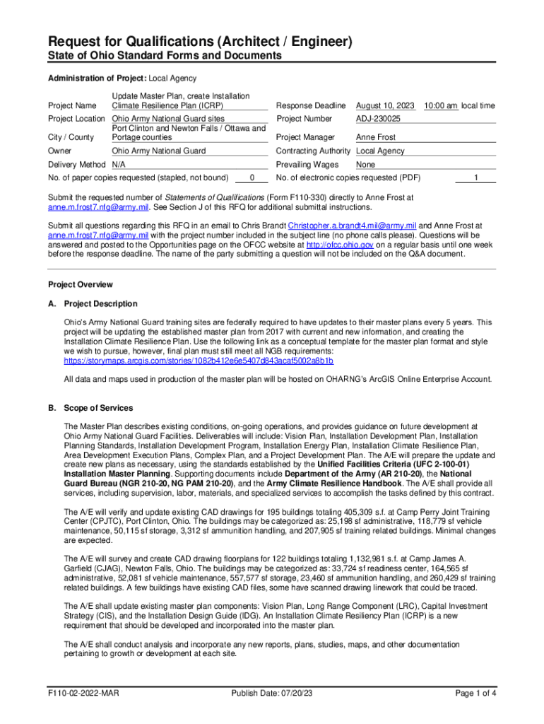 Fillable Online Update Master Plan, create Installation Climate Resilience ... Fax Email Print ...