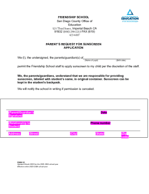 Fillable Online Form 15 Sunscreen Permission (3).docx Fax Email Print - pdfFiller