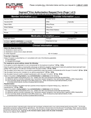 Fillable Online Dupixent Prior Authorization Request Form (Page 1 of 2) ... Fax Email Print ...