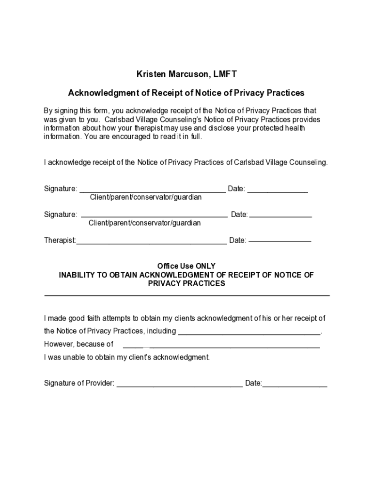 Fillable Online Acknowledgement PP.doc Fax Email Print - pdfFiller