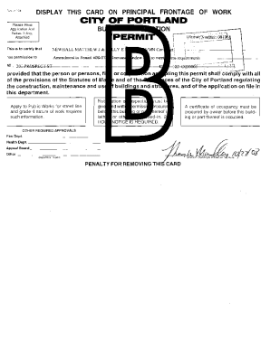 Fillable Online City of Portland, Maine - Building or Use Permit ...