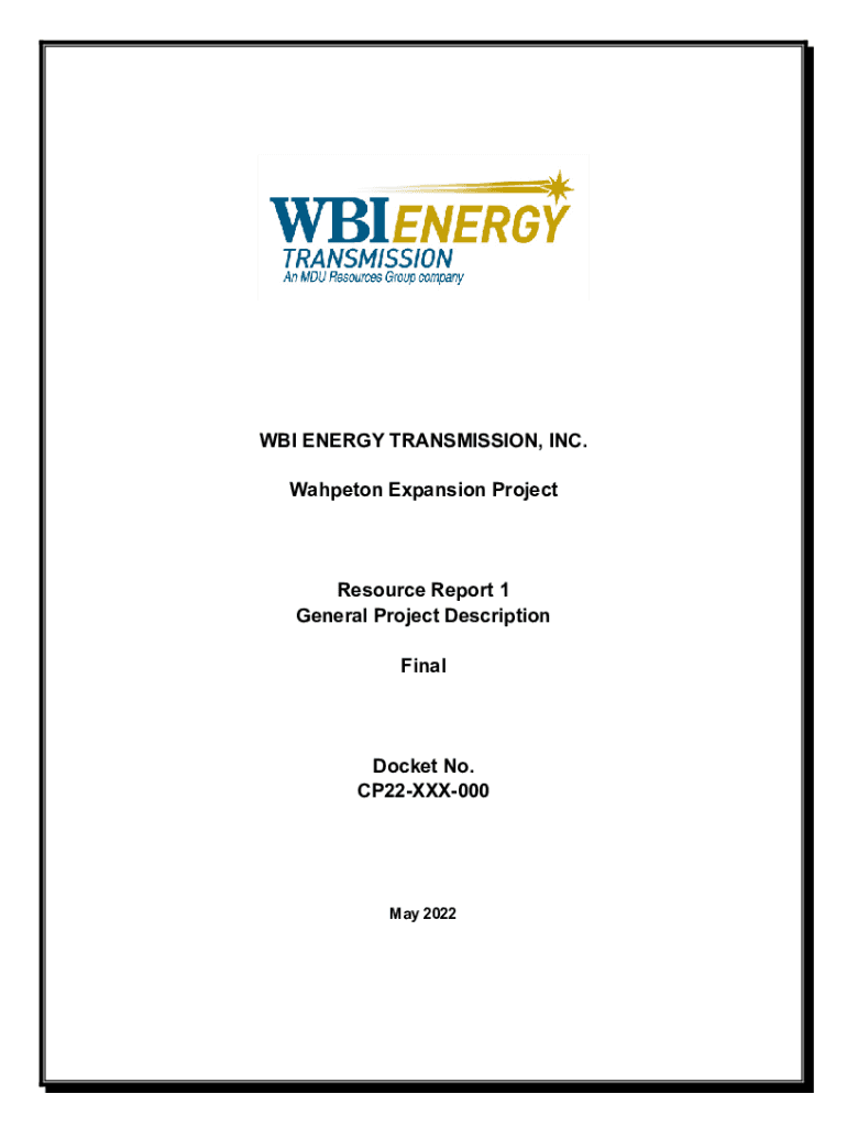 Fillable Online WBI ENERGY TRANSMISSION, INC. Wahpeton Expansion ...