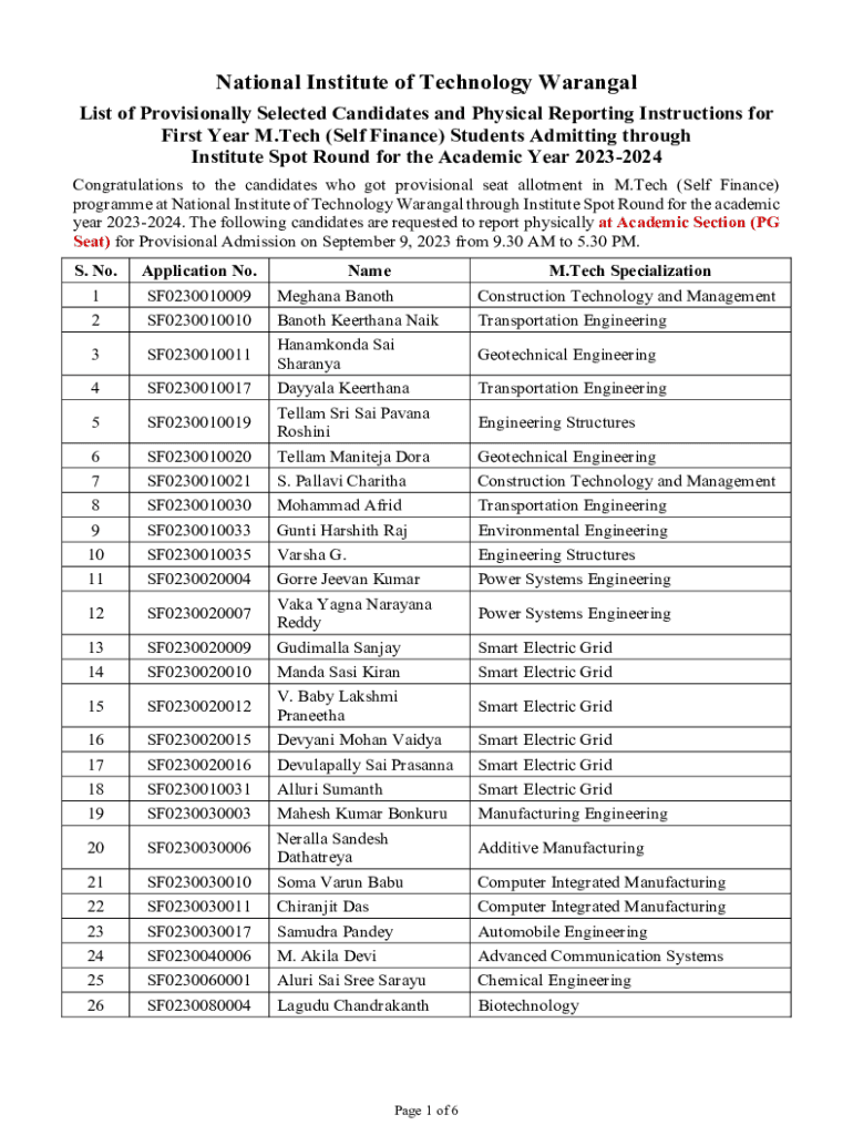 Fillable Online What are the documents required while reporting at NIT ...