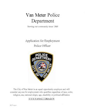 Fillable Online Job Posting for Police Officer/SRO at City of Van Meter ...