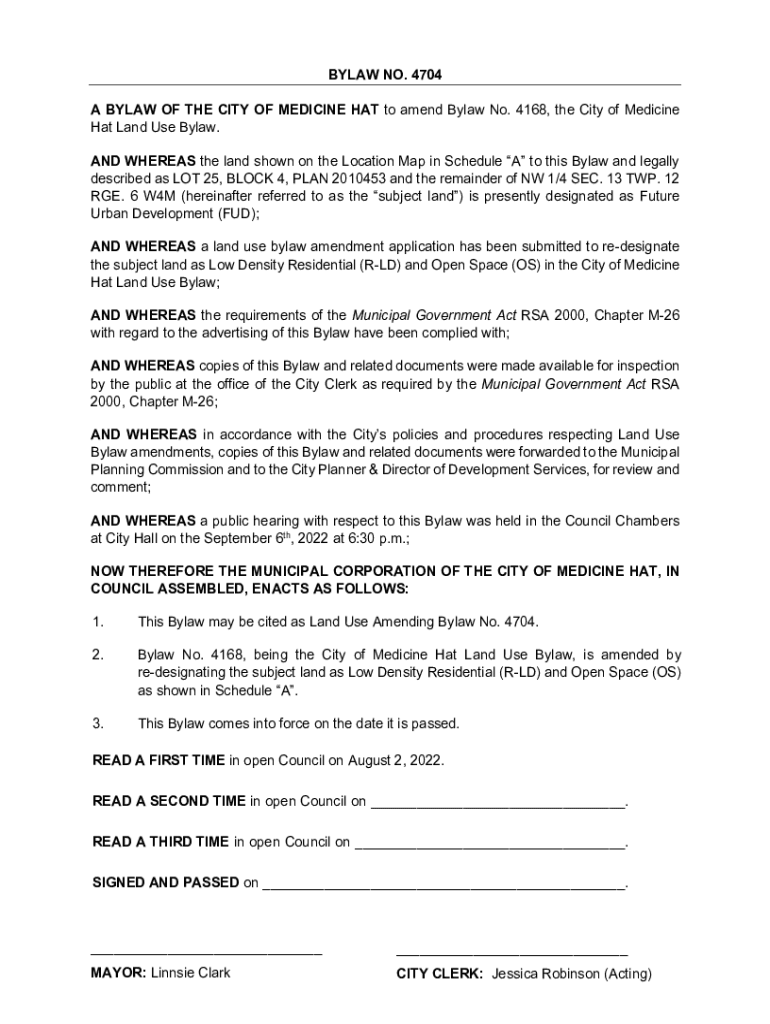 Fillable Online Land Use Bylaw #4168 Fax Email Print - pdfFiller