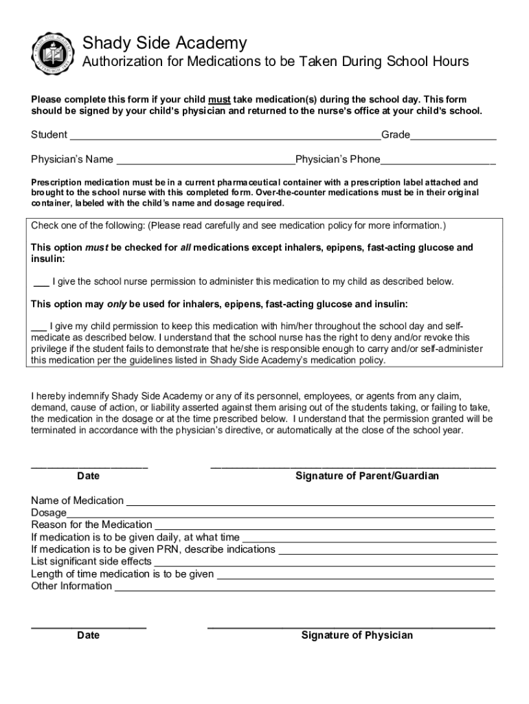 Fillable Online Medication-Authorization-Form.docx Fax Email Print ...
