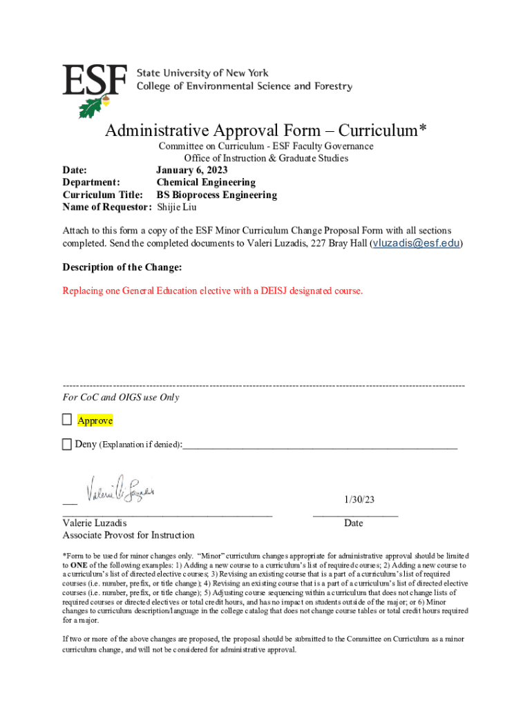 Fillable Online BPE-CoCAdministrativeApprovalForm ...