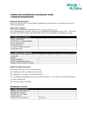 Invulbaar Online Wijzigingen werknemers met Ziektewet- of WAZO ...
