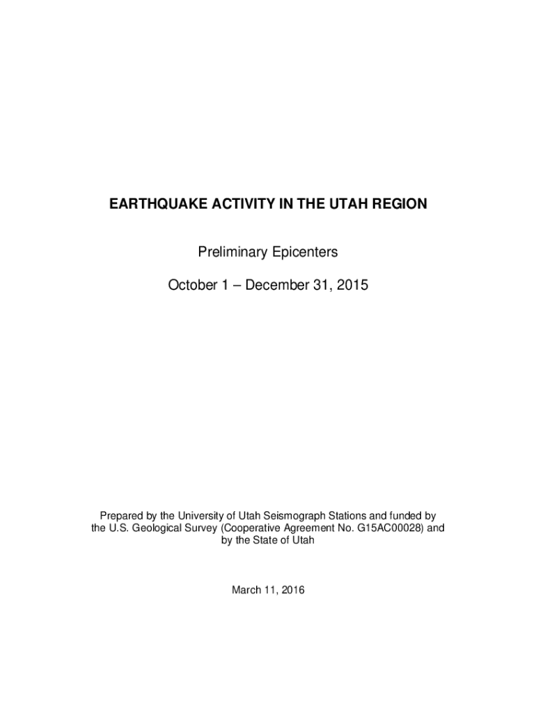 Fillable Online quake utah eg - CaneID Self-Service - University of ...