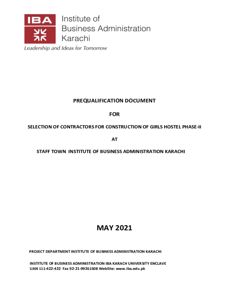 Fillable Online tenders iba edu A contractor pre-qualification model ...