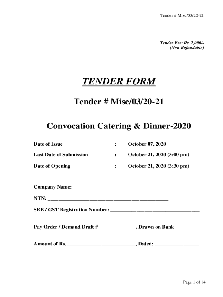 Fillable Online tenders iba edu Tender Opening / Attendance Sheet ...