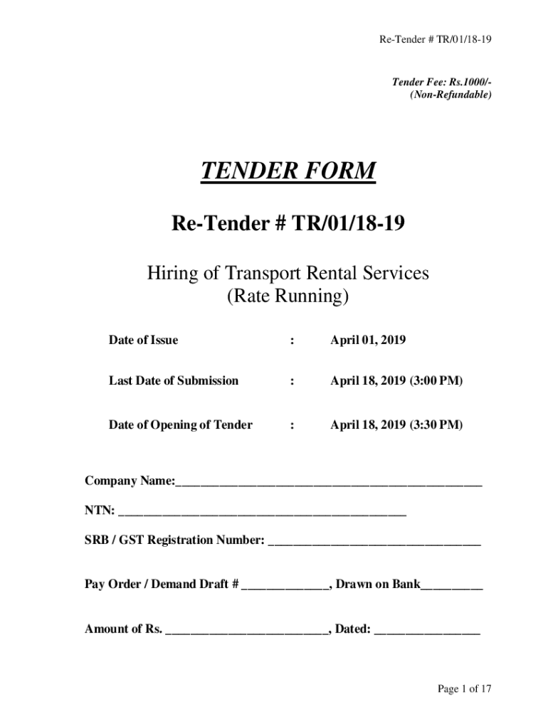 Fillable Online tenders iba edu How to Re-tender for an Existing ...