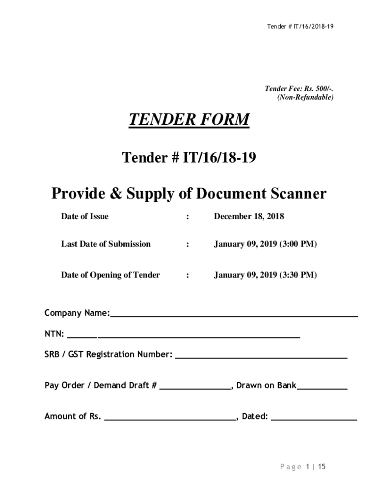 Fillable Online tenders iba edu Campus, University Road, Karachi - tenders.iba.edu.pk Fax Email ...