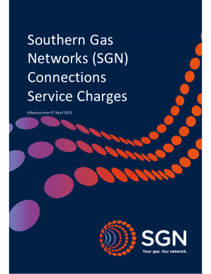 Fillable Online Southern Gas Networks (SGN) Connections Service Charges ...