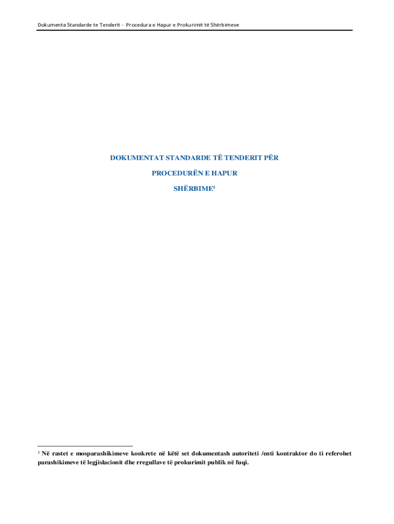 Fillable Online DSTL pjesa 2.docx - Dokumenta Standarde te Tenderit Fax Email Print - pdfFiller