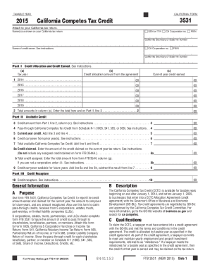 Fillable Online California Form 3531 (California Competes Tax Credit ...