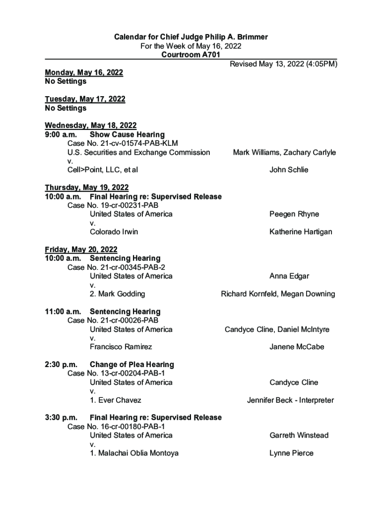 Fillable Online Chief U.S. District Judge Philip A. Brimmer Fax Email ...