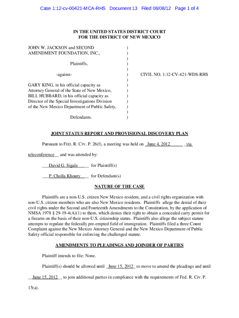 Fillable Online 2022 District of New Mexico US Federal District Court ...