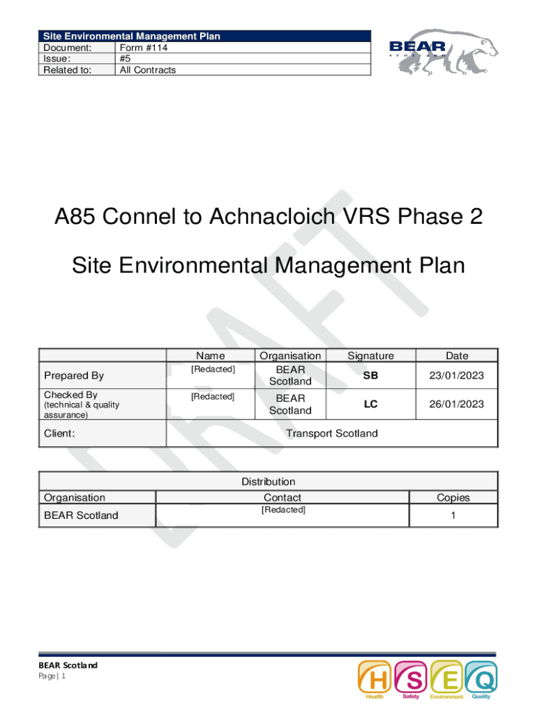Fillable Online Environmental Site Management Plan for Construction Fax ...