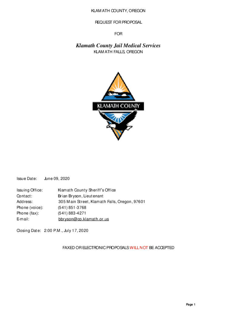 Fillable Online Klamath County Jail Medical Services Fax Email Print - pdfFiller