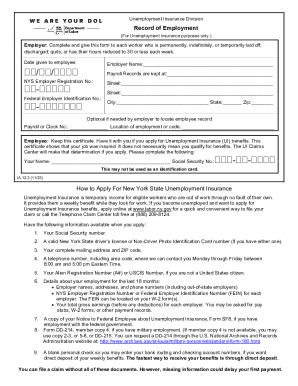 Fillable Online Record of Employment (IA12.3) Fax Email Print - pdfFiller