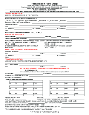 Fillable Online instructions for unlawful detainer (eviction) Fax Email ...