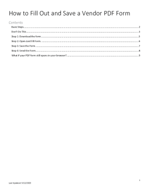 Fillable Online How to Fill Out and Save a Vendor PDF Form - Contents ...